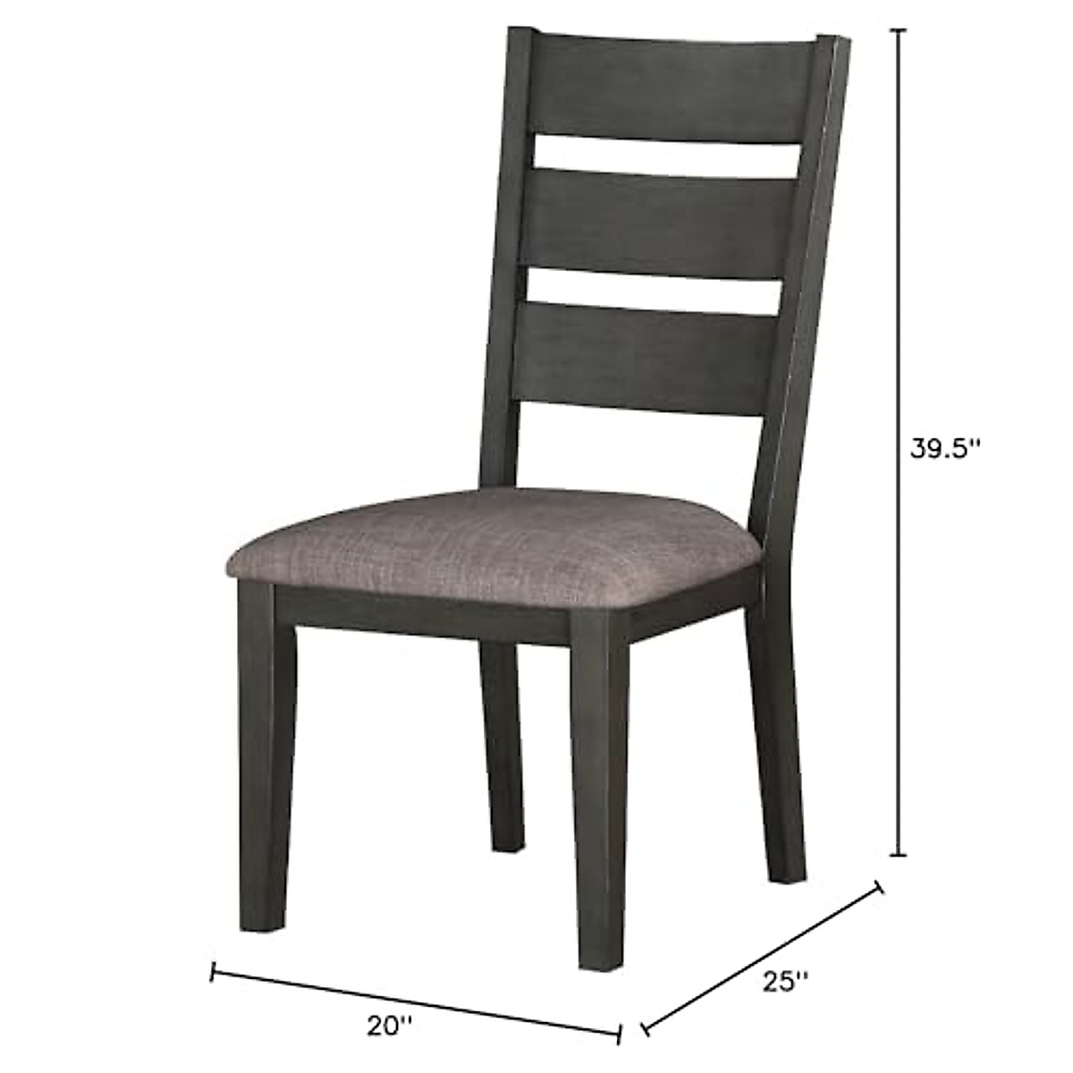 Bleacher Chair, Dark Gray Chairs for Patio 2PCS Wood Seat Height 20" Living Room Bedroom Dining Rooms Garden Boho High Chair