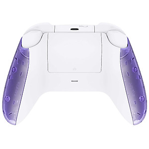 eXtremeRate Side Rails Grips Shell for Xbox Core Wireless Controller, Clear Atomic Purple Replacement Part Front Housing Cover Handles Faceplate for Xbox Series X & S Controller [Controller Excluded]