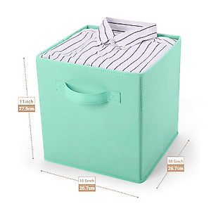 MaidMAX Cloth Storage Bin with Dual Handles for Home Closet Drawers Organizer Foldable 10.5×11 inches, Set of 6, 6 Colors