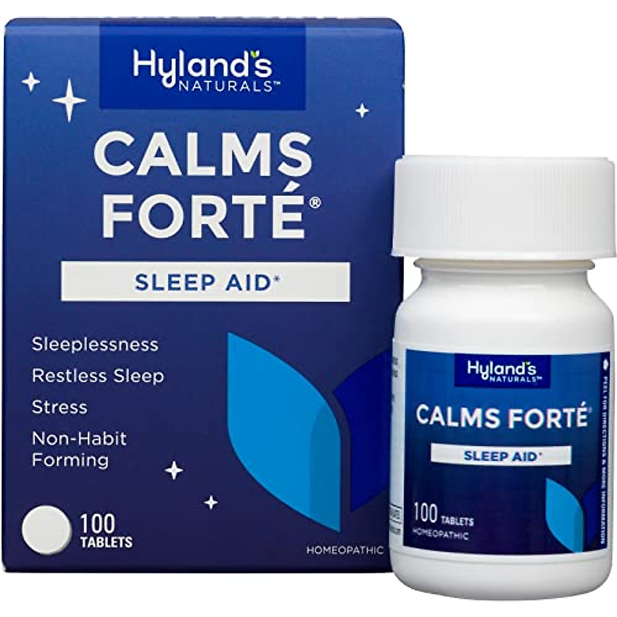 Hyland's Naturals Calms Forte Tablets, Natural Relief of Nervous Tension and Occasional Sleeplessness, 100 Count