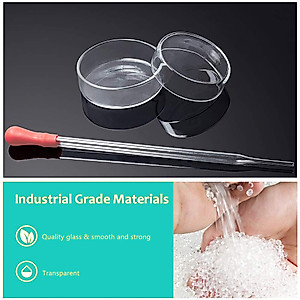 OLYCRAFT 6PCS Glass Petri Dishes High Borosilicate Glass Bacterial Culture Dishes with Lid 60mm Dia x 18mm Deep with 2pcs Glass Culture Plate for Laboratory School Science Project