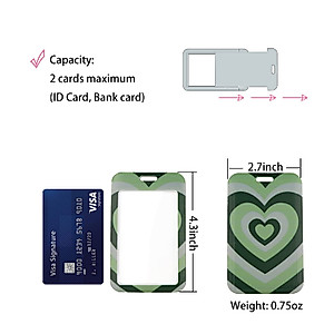 Green Heart Lanyard with Badge Holder, DMLSKY Lanyards for ID Badges Waterproof Nametag Card Holder Vertical