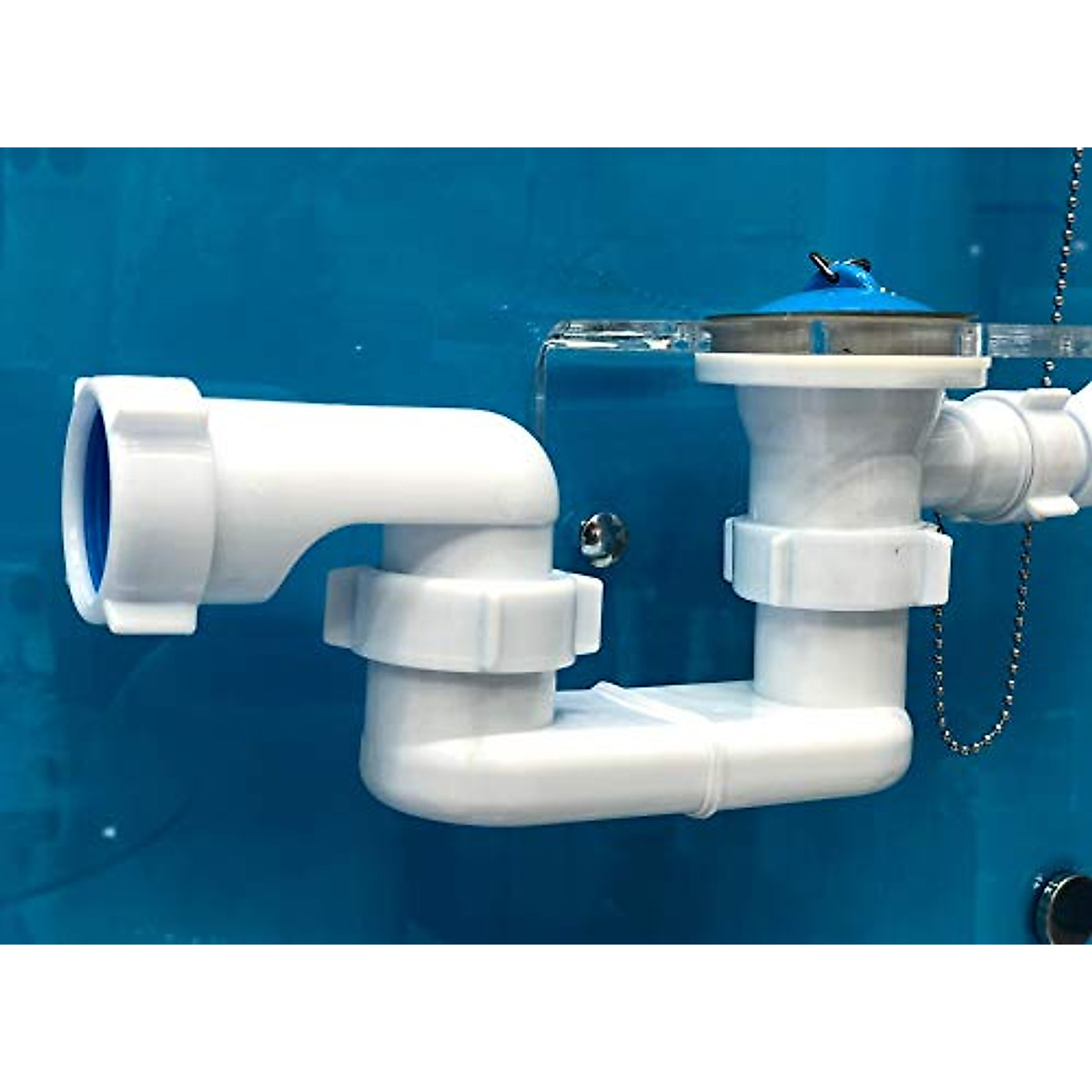 Bath Shower Drain Flat P-Trap 1 1/2" with flexible pipe E015 P Trap for Acrylic bathtubs by Aniplast