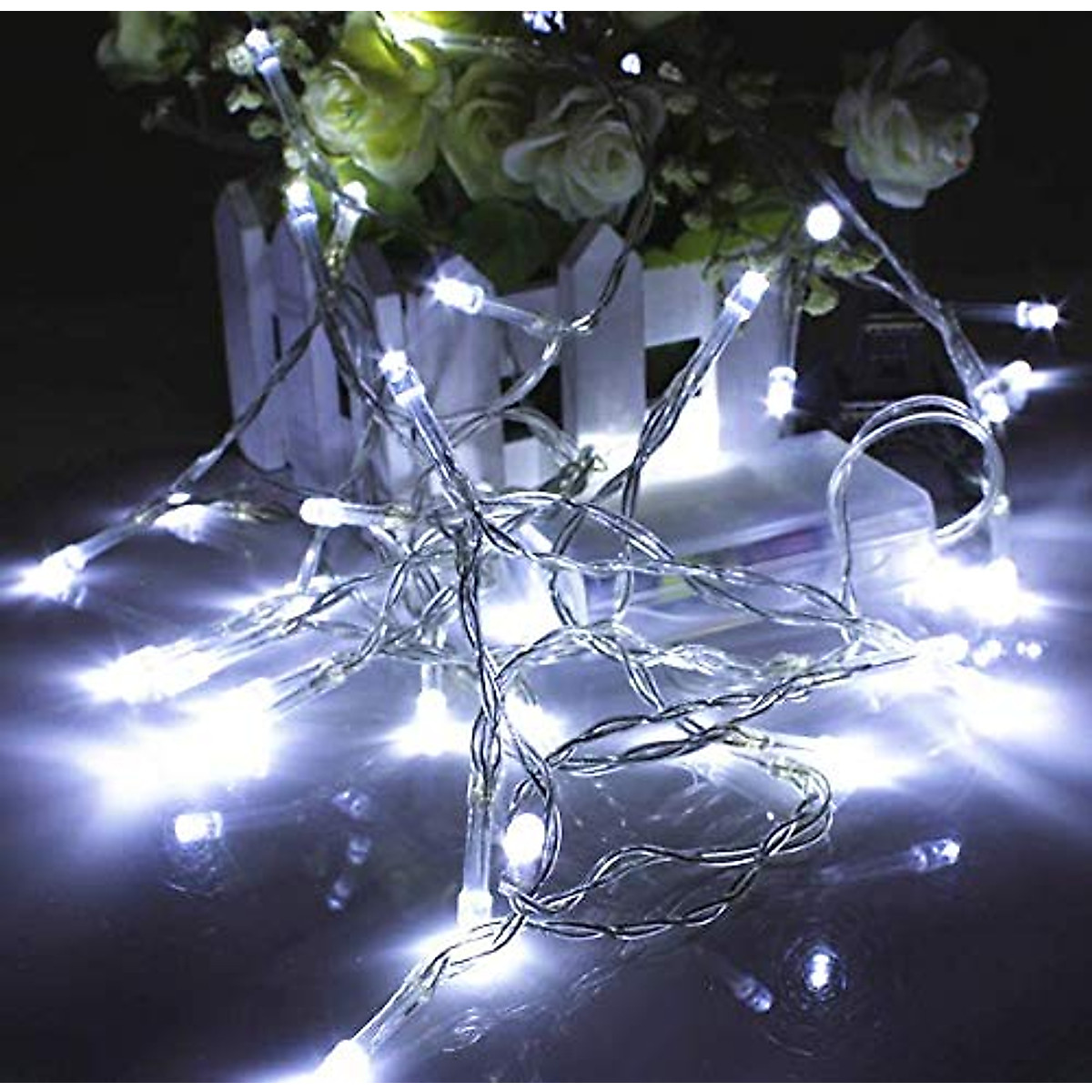 Gift Expressions Cool White 10 Pack of 20 LEDs Mini Bulb Battery Operated, 10ft/3m,Corridor, Patio, Garden, Photo Frame, Bedroom Home Crafts (10 Pack)