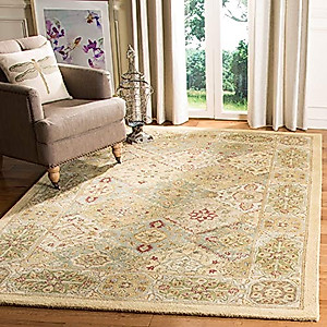 SAFAVIEH Heritage Collection 3'6" Round Multi / Red HG512B Handmade Traditional Oriental Premium Wool Area Rug