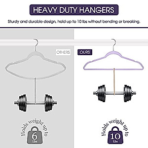 Cozymood Purple Velvet Hangers Felt Hangers 60 Pack, Thin Hangers Non Slip Clothes Hangers Velvet, Premium Flocked Hangers with 360 Degree Rotatable Hook, Durable Velvet Shirt Hangers for Adult