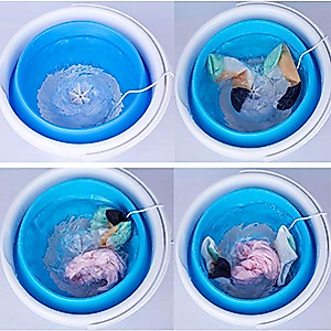 Portable Mini Foldable Washing Machine with Turbo Compact Ultrasonic Washer, Folding laundry Lazy Magic Tub USB Powered Lightweight Washer for Home Travel Dormitory Apartment
