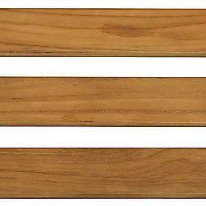 Sunnydaze Solid Teak Outdoor Bench - Light Brown Wood Stain Finish - Mission Style - 59 Inches Long - Patio, Deck, Lawn, Garden, Terrace or Backyard