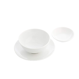 Nethan by MinhLong Premium Porcelain Ceramic Rice/Soup Bowl Set of 6 (Plain White)