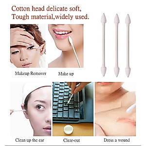 Cotton Swabs 800 Pieces, Double Precision Tips with Paper Stick, 4 Packs of 200 Pieces (Pointed+Spiral Head)