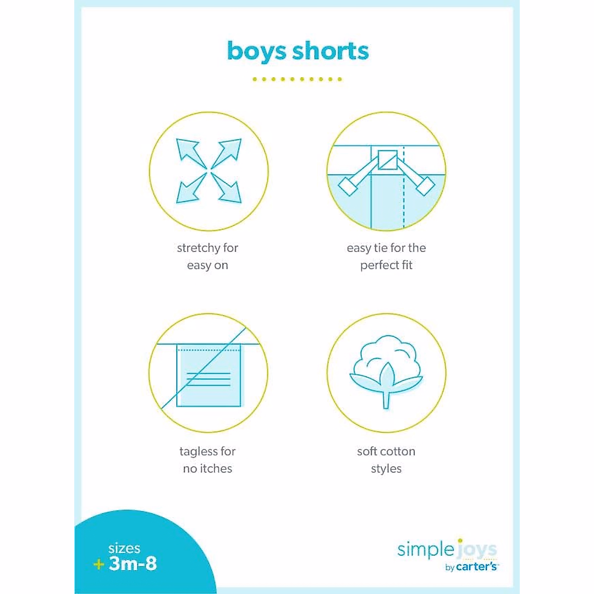 Simple Joys by Carter's Baby Boys' Multi-Pack Knit Shorts, Navy Heather/Charcoal Heather/Grey, 2T