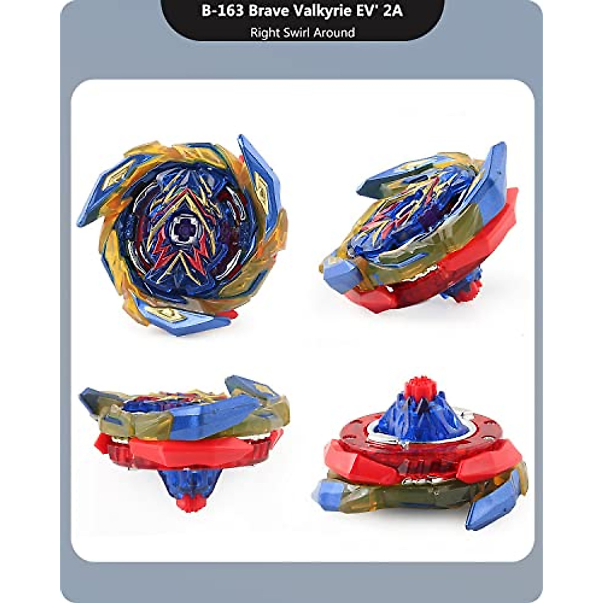 Desamvap Bey Battling Tops Burst SuperKing Booster B-163 Brave Valkyrie EV' 2A with Bey Blade Launcher and Grip Battle Game Set Right Spin DB Layer System Gyro Toys Set Gifts for Kids Children Boys