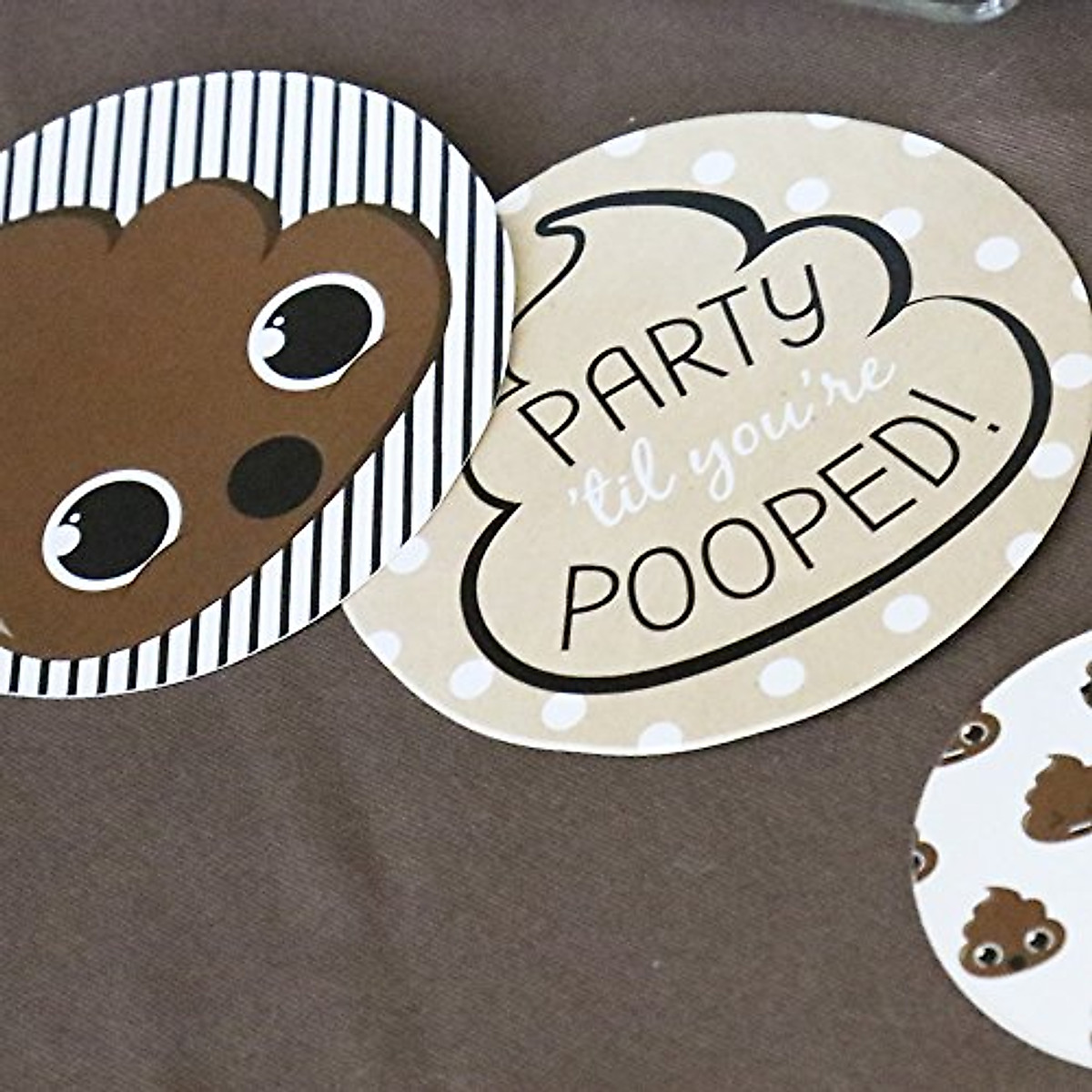 Party 'Til You're Pooped - Poop Emoji Party Giant Circle Confetti - Party Decorations - Large Confetti 27 Count