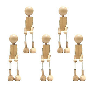 Wooden People Shapes Wood Baby Peg Doll Unfinished People Doll Wooden People Decorations for Kids Painting DIY Craft Art Peg Game Unfinished Doll Crafts