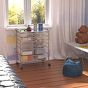 SimpleHouseware Utility Cart with 12 Drawers Rolling Storage Art Craft Organizer on Wheels