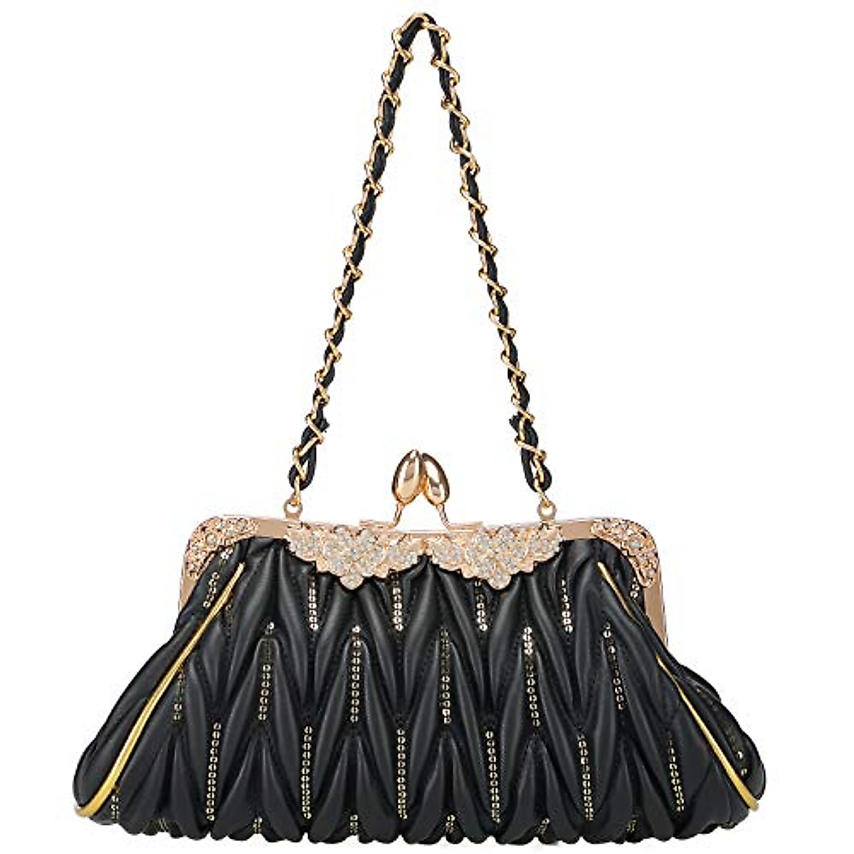 BGMIX womens purses and handbags for women handbags clutch purses for women evening bags(Black)