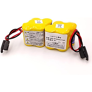BATTEMALL (4-Pack) BR-2/3AGCT4A 6V 4400mAh Replacement Battery for Panasonic FANUC A98L-0031-002 (Black Connector)