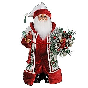 Karen Didion Originals Winter Serenity Santa Figurine, 17 Inches - Handmade Christmas Holiday Home Decorations and Collectibles