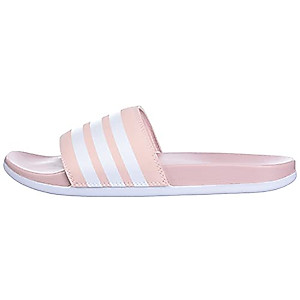 adidas Women's Adilette Comfort Slides Sandal, Vapour Pink/White/White, 8