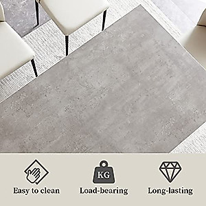 ZckyCine Modern mid-Century Dining Table 5-Piece Kitchen Table Set for 4 People Rectangular Solid Wood Dining Table with 4 upholstered Leather Chairs