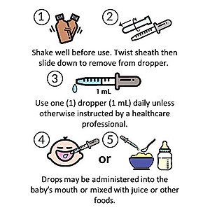 Kiddivit Baby Zinc Liquid Drops with Elderberry, Vitamin D3 & C - 60 Daily Servings, 2 Fl Oz (60 mL) - Inulin Fortified (Prebiotic, Dietary Fiber) - Sugar Free, Gluten Free, Vegetarian Friendly