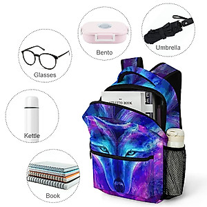Wolf Galaxy Sky Kids Backpack, Daypack Bag for Men Women Boys Girls School Travel One Size
