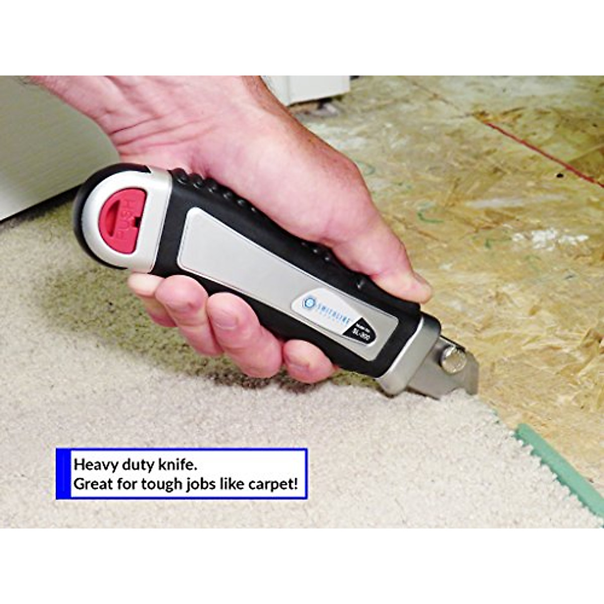 Smithline Heavy-Duty Professional Grade 25mm (1-inch) Large Utility Knife Retractable Razor Box Cutter Snap-off SK2 blades