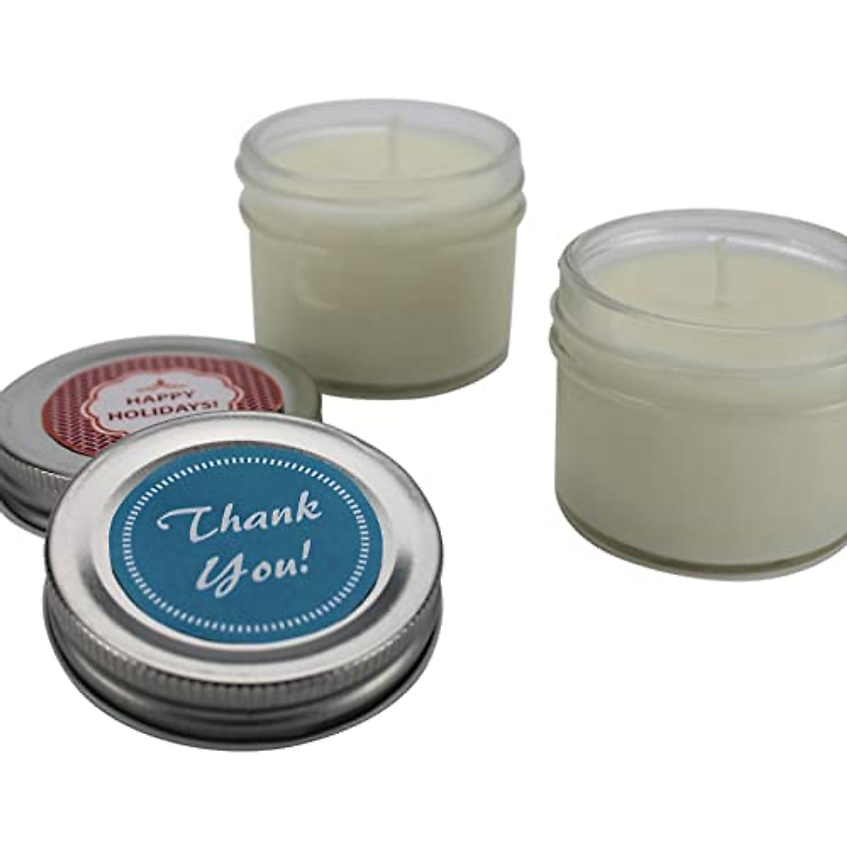 Set of 24 Bulk Wholesale Mini Mason Jar Candles - 4 Ounce - Perfect for Weddings, Restaurants, Gifts, Baby Showers