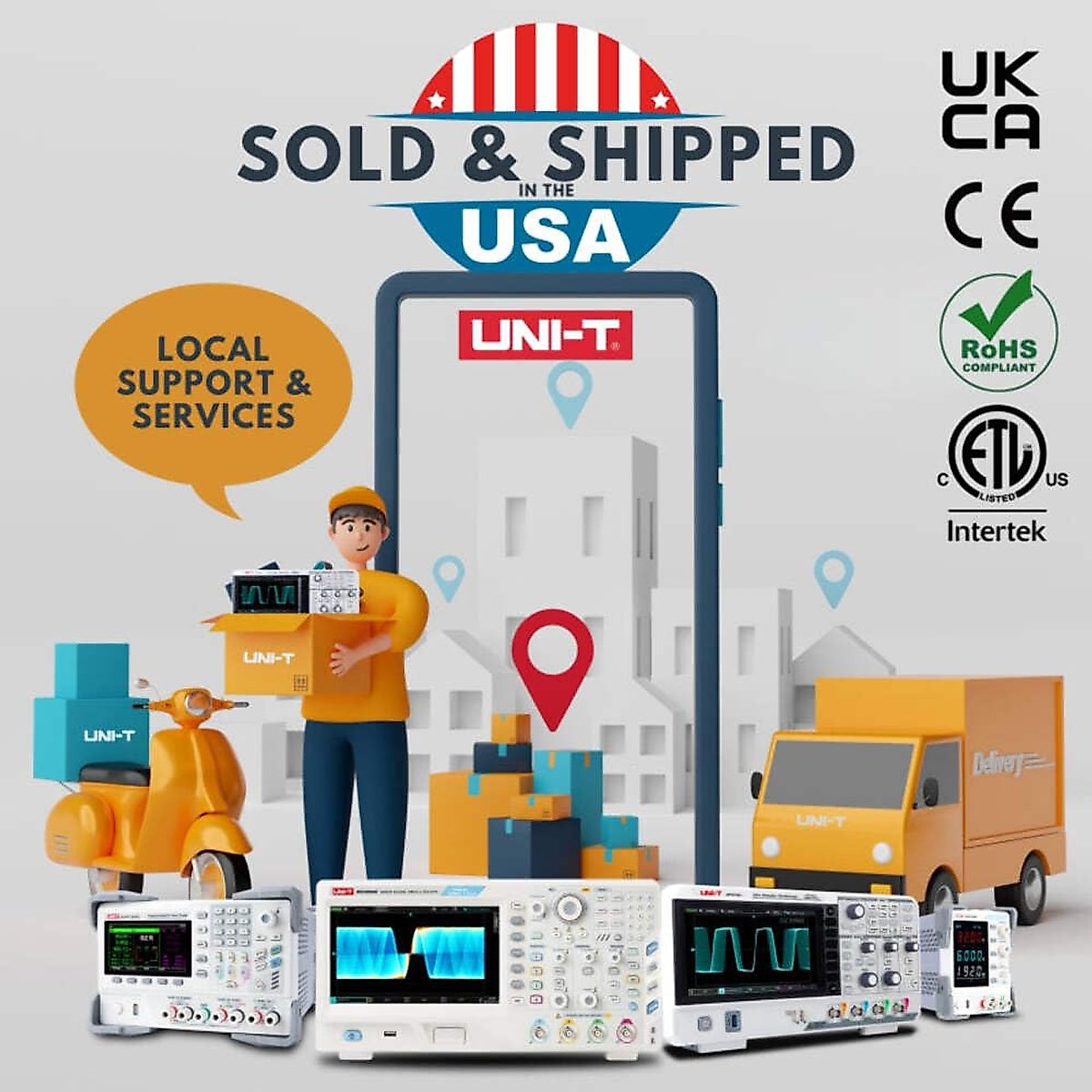 UNI-T UDP3305S Programmable Linear DC Laboratory Power Supply with 4 Channels, 328W, 1mV, 1mA Resolution, Voltage <0.03%+10mV Current <0.2%+5mA Setting Accuracy