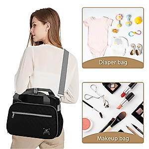 GOGOSO Crossbody Small Diaper Bag, Cute Mini Baby Diaper Tote Bags with Insulated Pockets for Traveling Outdoor Parent, Black