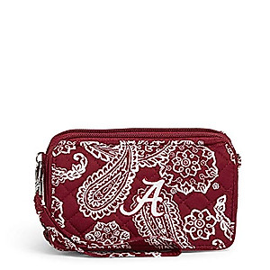 Vera Bradley Women's Cotton Collegiate All in One Crossbody Purse With RFID Protection (Multiple Teams Available), The University of Alabama Cardinal/White Bandana, One Size