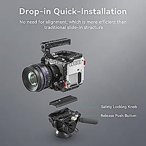 SmallRig Fluid Video Head with Quick Release Plate, Universal Bubble Level Tripod Fluid Head for Mirrorless, Video Cameras and DSLRs, Compatible with Gimbal Plate for DJI RS Series, DH-01-3985