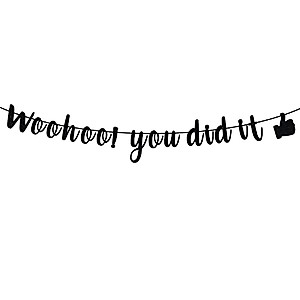 Woohoo you did it Banner, 2022 Senior High School Graduation Bunting Sign, Funny 2022 College University Graduation Party Decoration Supplies