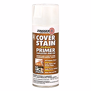 Rust-Oleum 3608 White Zinsser Cover-Stain Water Based Primer, 13 oz. Aerosol Spray Can (Pack of 6)
