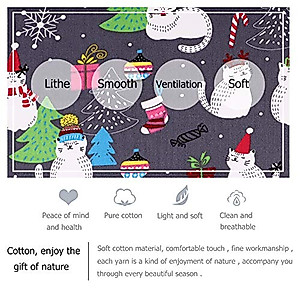 HEALLILY Cotton Sheets Full 5 Sheets Christmas Cotton Fabric Bundles Xmas Printed Craft Fabric Bundles Patchwork DIY Christmas Sewing Scrapbooking Quilting Embroidery Fabric