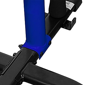 Everlast 100 Pound Capacity Punching Bag Stand Workout Equipment for Kickboxing, Boxing, and MMA Training with 3 Plate Pegs, Blue
