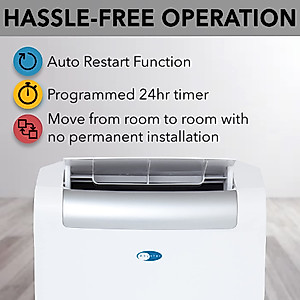Whynter ARC-148MS 14,000 (10,300 BTU SACC) Portable Air Conditioner with Activated Carbon and SilverShield Filters, up to 500 sq ft, White