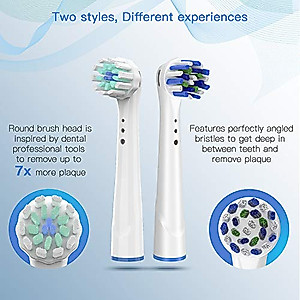 Replacement Toothbrush Heads for Oral B Braun, 2 Pack Professional Electric Toothbrush Heads, Precision Clean Brush Heads Refill Compatible with Oral-B 7000/Pro 1000/9600/ 5000/3000/8000 (2pack)