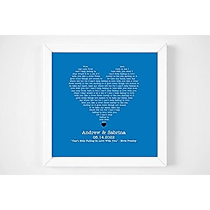 Any Song Framed Song Lyrics Special Song Anniversary Song First Dance Wedding Gift Valentine Gift