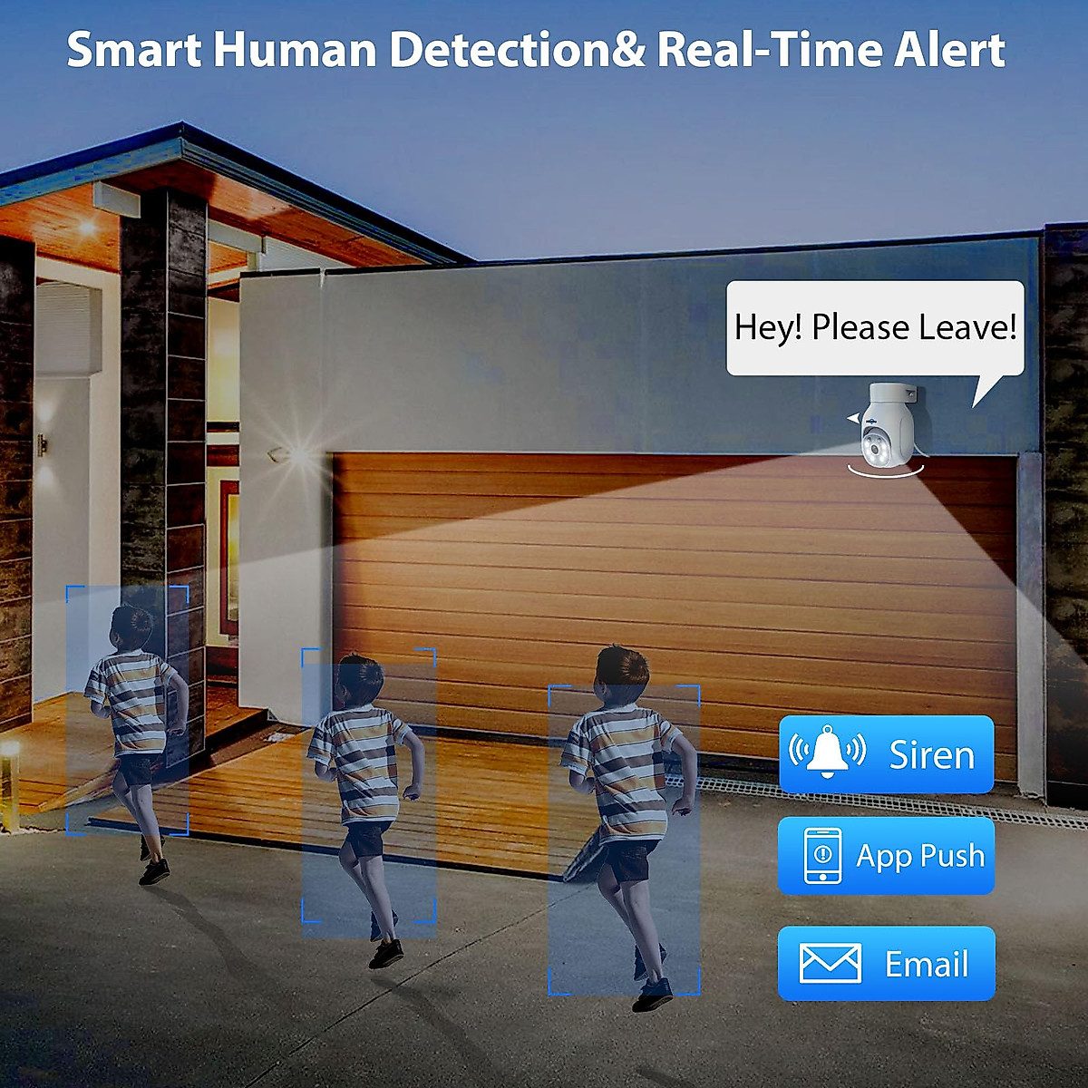 Hiseeu 5MP Wireless PTZ Security Camera System, Indoor Outdoor IP66 Waterproof WiFi Camera, 4K 10CH NVR, 2-Way Audio, Motion Detection Alarm, 24/7 Surveillance, 1TB Hard Drive (Plug-in Power Supply)