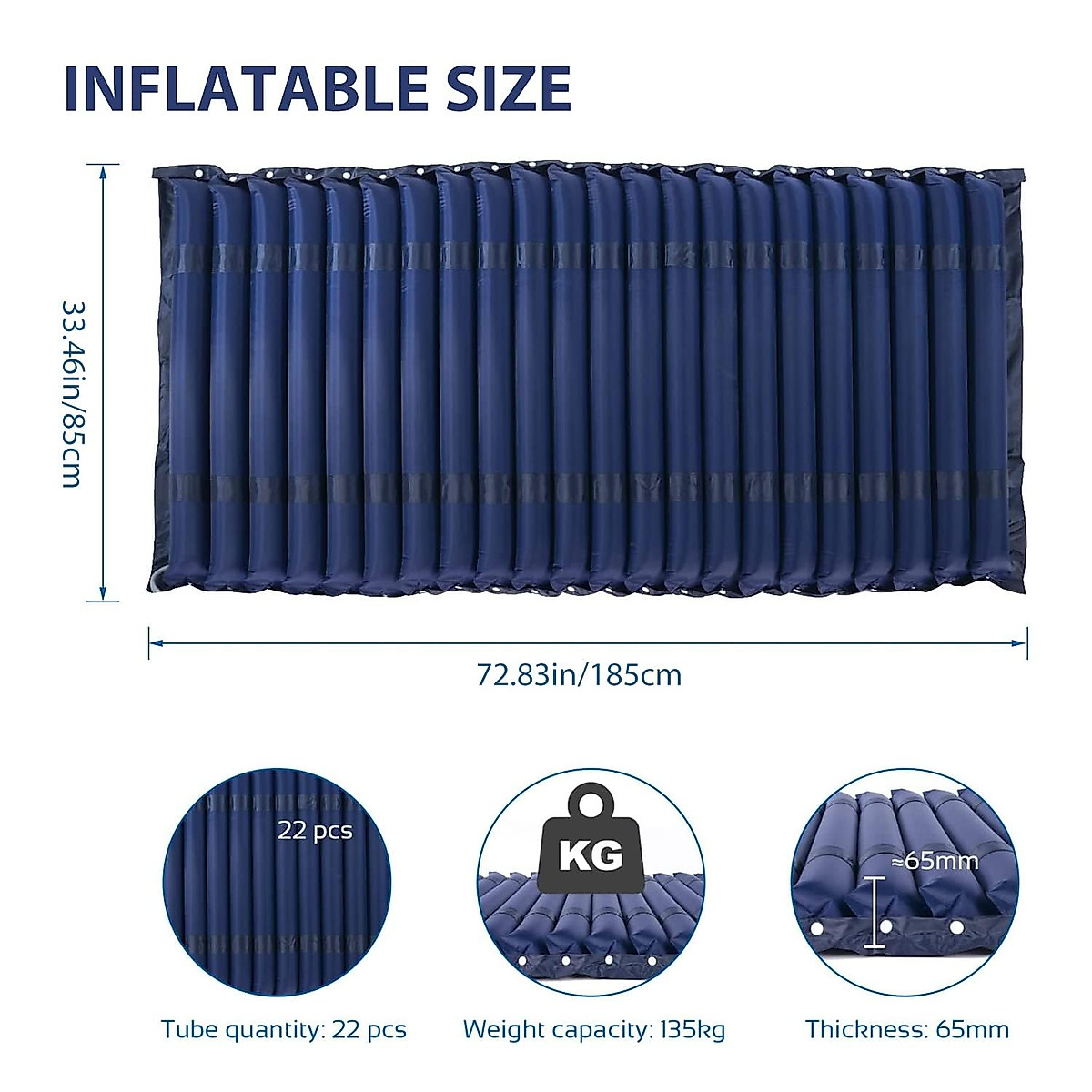 FITCONN Alternating Air Pressure Mattress, 33.5 Inch, Washable, Quiet Pump, Ideal for Bed Sores