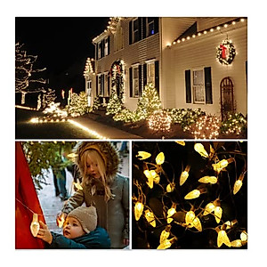 Anycosy Christmas Lights, 19.7 Ft 60 LEDs Strawberry Battery Operated Strings Lights 8 Modes On/Off Timer for Xmas Tree Indoor Outdoor Christmas Decorations