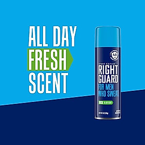 Right Guard Sport Antiperspirant & Deodorant Spray | 4-in-1 Protection Spray Deodorant For Men | Blocks Sweat | 48-Hour Odor Control | Fresh Scent, 6 oz.