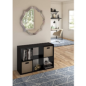 ClosetMaid 6 Cube Storage Shelf Organizer Bookshelf with Open Back, Vertical or Horizontal, Easy Assembly, Wood, Black Finish