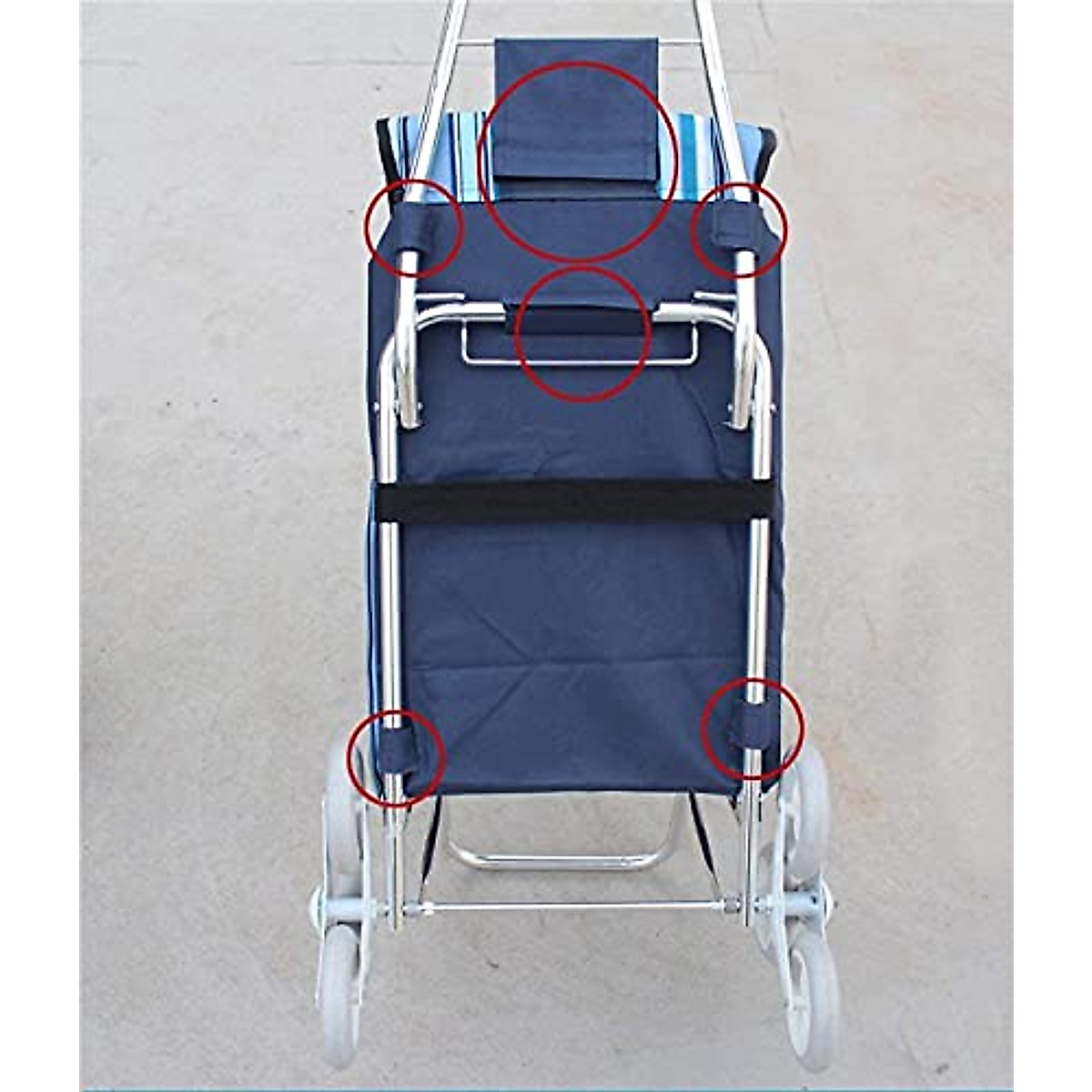 ATAAY Multi-Function Shopping Cart Six Rounds Climbing Stairs Trolley/Grocery Trailer/Folding Cart/Aluminum Alloy Pull Rod Car/Elderly Bag Car/Portable Cart Storage Hand Trucks (#5)