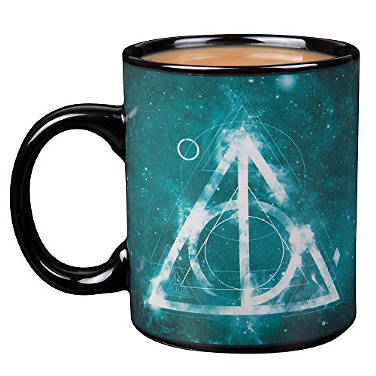 Harry Potter Deathly Hallows Heat Changing Coffee Mug - Symbol Image Reveals with Heat - Officially Licensed - Gift for Kids, Teens & Adults - Ceramic