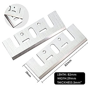 3-1/4 Carbide Tipped Planer Blades Knives 82mm compatible Replacement for Makita 1900B KP0800 DeWalt DW6655 D26676 DW680 Bosch PA1204 PA1205 1594 Ryobi HL-82 L282 Hitachi and most Hand-Held Planer