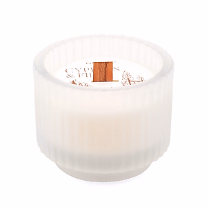 Paddywax Cypress & Fir Holiday Artisan Hand-Poured Scented Candle, 5-Ounce, White Frosted