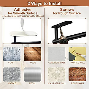 Paper Towel Holder Towel Rack,WACETOG Under Cabinet Paper Towel Holder Wall Mount 2 Pack Stainless Steel Paper Towel Rack for Kitchen Paper Towel Roll Holder (Black)