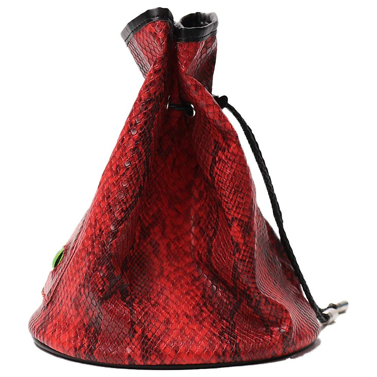 Grinning Gargoyle – Massive Dice Bag with 7 Pockets - 500 Die Capacity Die Pouch with 7 Pockets – Deluxe Dragon Skin Design with Eye (Red)